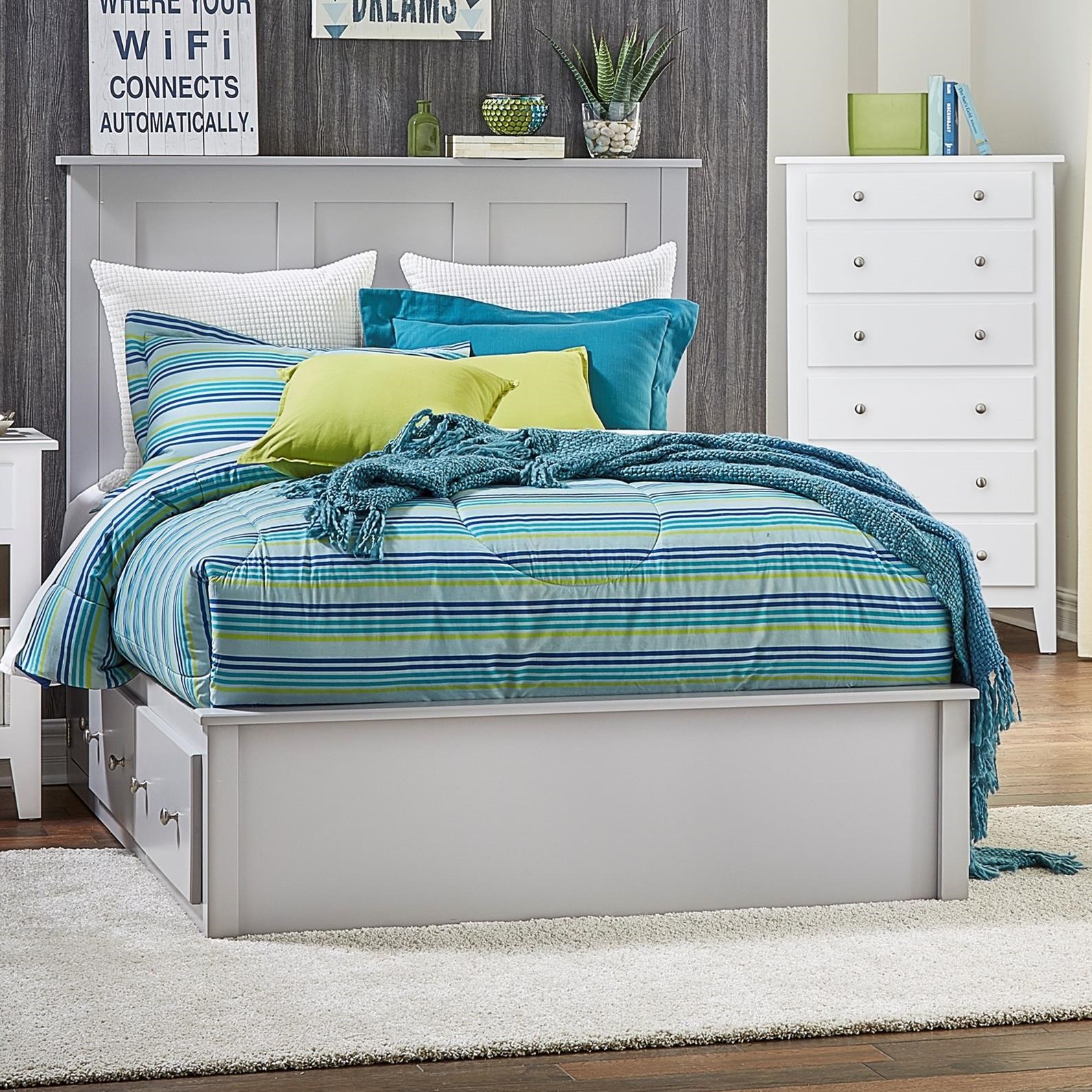 Daniel's Amish Mapleton King Pedestal Bed with 2 Drawers on Each Side of Bed | Belfort Furniture ...